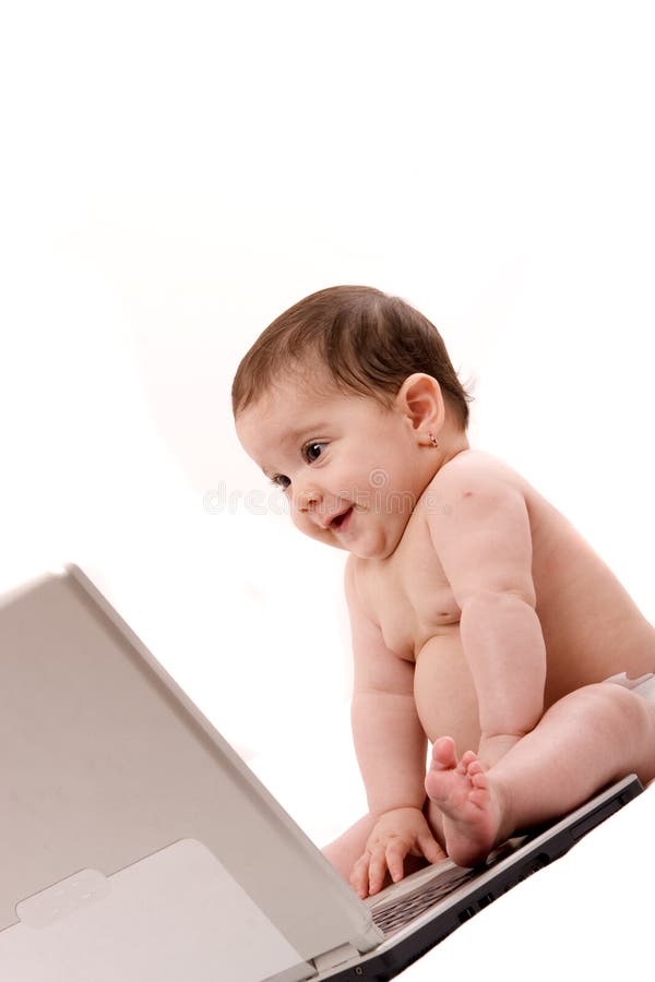 Computer Baby stock photo. Image of african, prodigy, american - 8983814