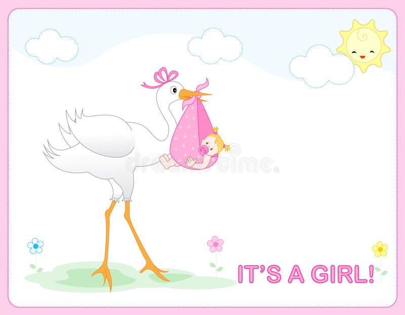 Newborn Girl Arrival Stock Illustrations – 8,848 Newborn Girl Arrival ...