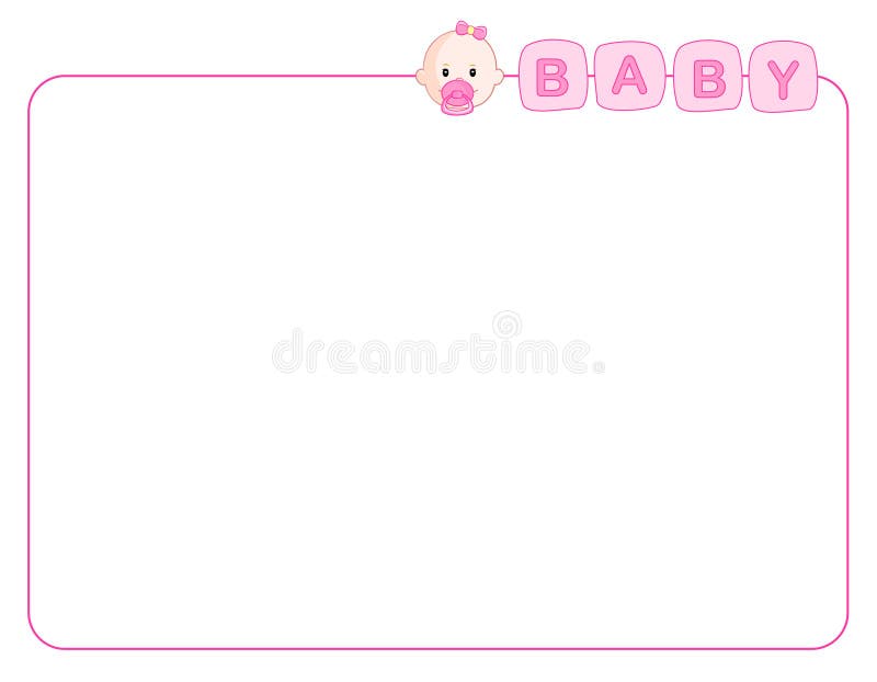 Pink Baby Girl Borders Baby Girl Pink Border Stock Illustrations