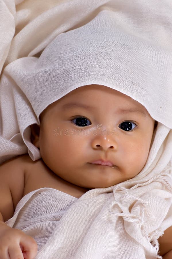 Baby Girl in the Blanket stock photo. Image of detail - 9675432