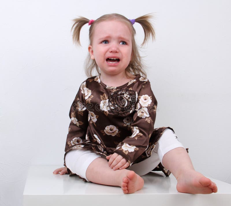 Baby girl crying stock photo. Image of people, toddler - 45060574