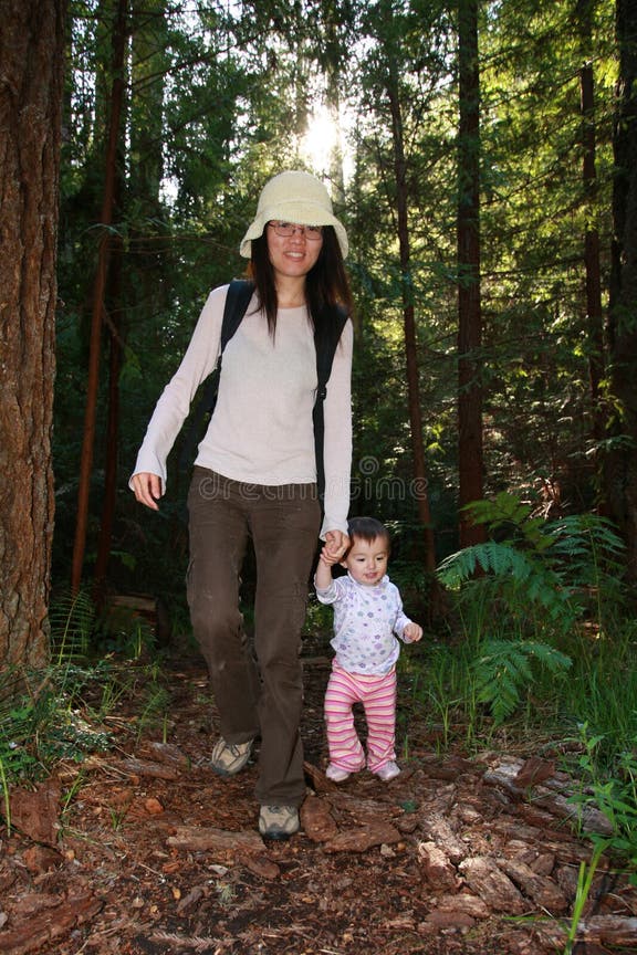 Baby Girl First Steps in the Forest Stock Image - Image of pretty, girl ...