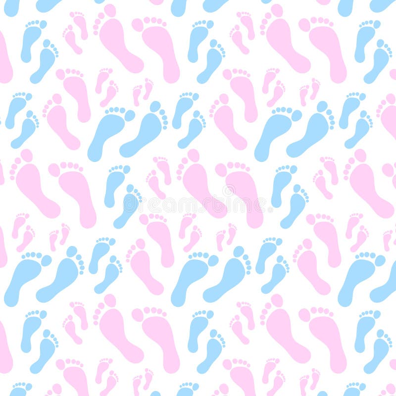 Baby Footsteps Seamless Pattern Stock Vector - Illustration of abstract ...