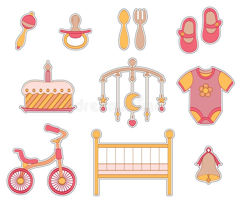 Baby girl icon stock illustration. Illustration of carriage - 93647453