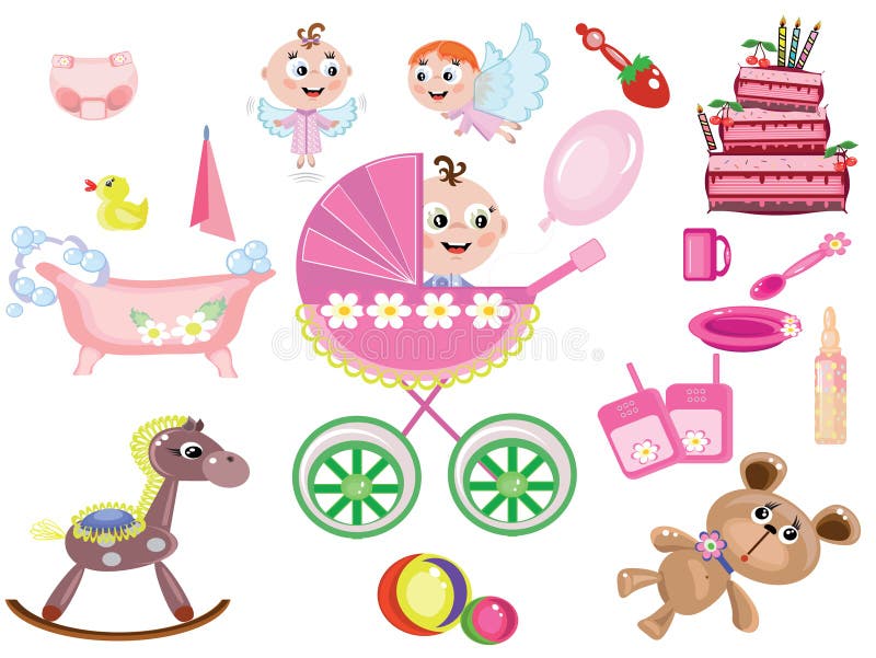 Cartoon baby stuff icon stock vector. Illustration of icon - 17900619