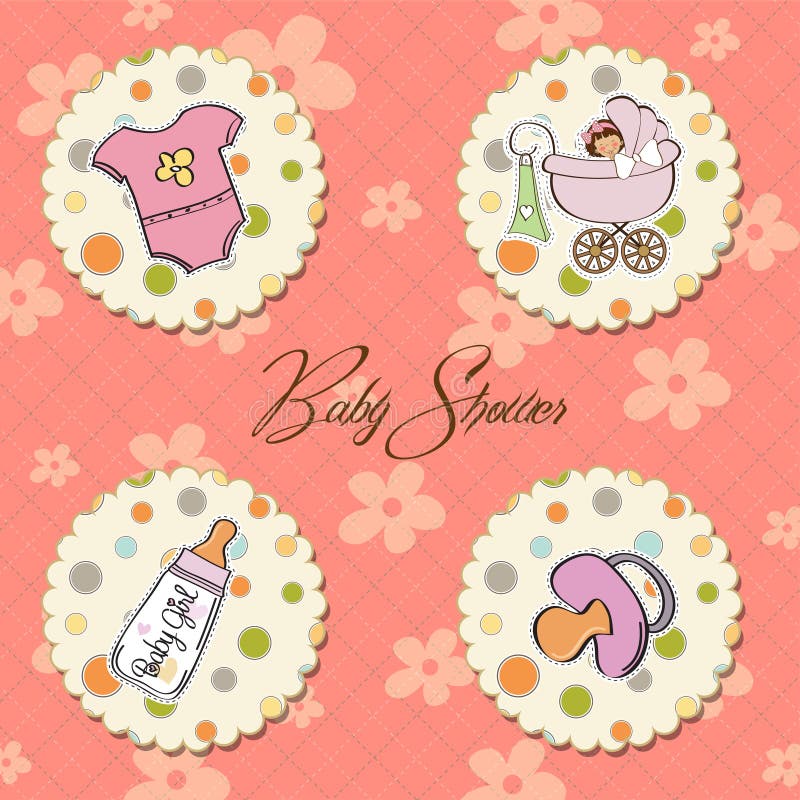 Baby girl items icons stock vector. Illustration of collection - 22588277