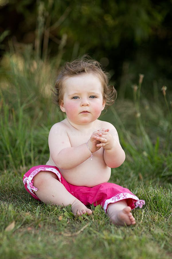 Baby Girl in Park stock photo. Image of childhood, baby - 47486268