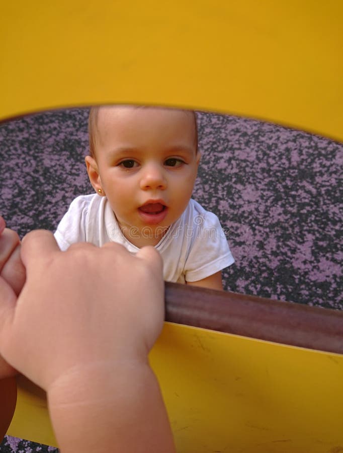 Baby Girl at the Play Ground Stock Photo - Image of children, metal ...