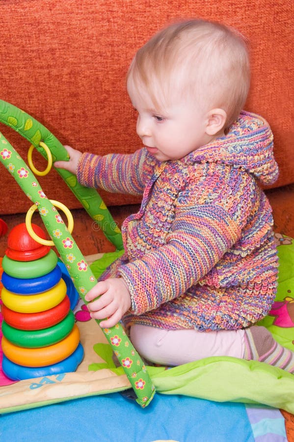 Baby girl playing stock photo. Image of child, offspring - 18513300