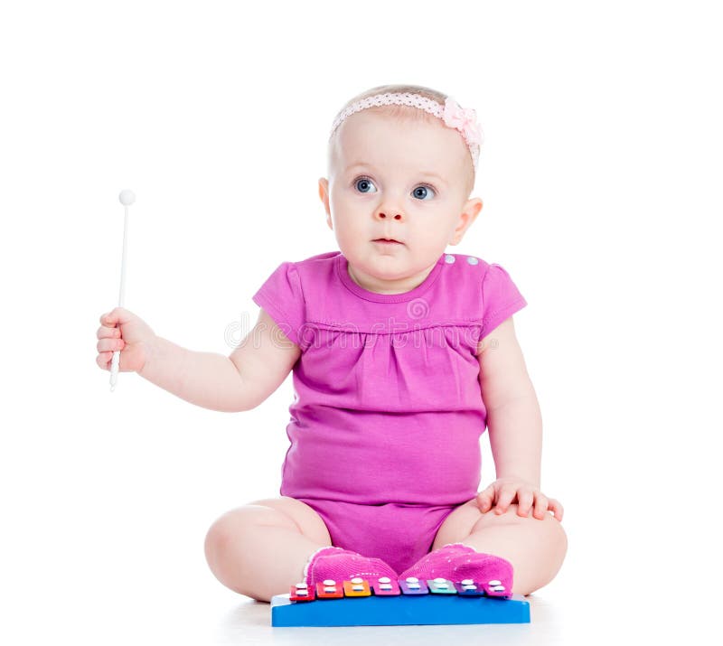 Baby girl playing stock image. Image of happy, playful - 29351421