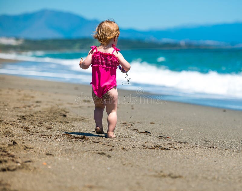 Baby girl stock photo. Image of child, blue, nature, enjoyment - 42561238
