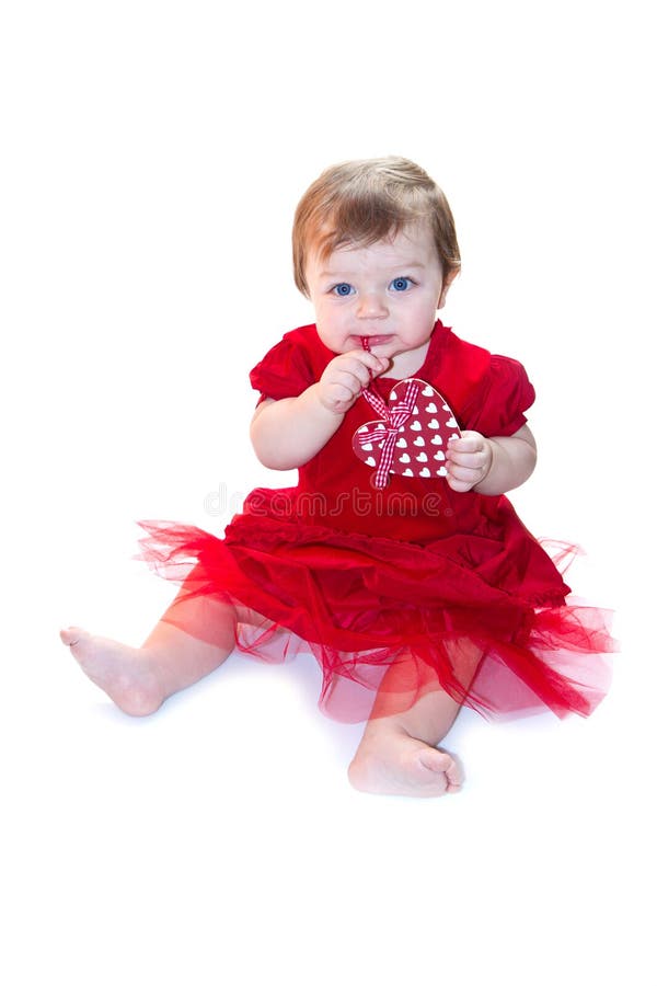 Baby girl in red stock photo. Image of sister, pretty - 27846716