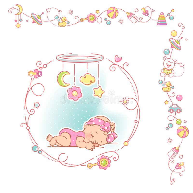 Baby borders stock vector. Illustration of pink, frame - 23120068