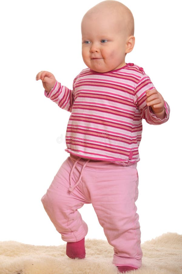 Baby girl s first steps stock photo. Image of child, human - 17730994