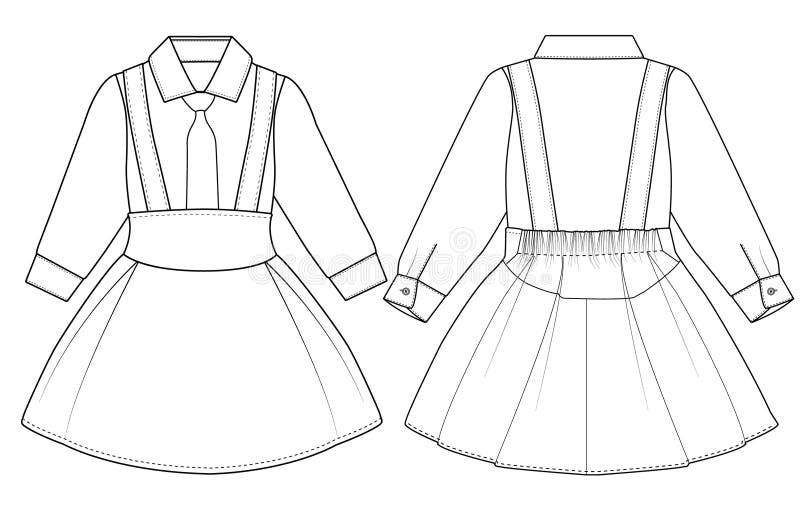 Baby Girl S School Uniform Design Template Vector Design Stock ...