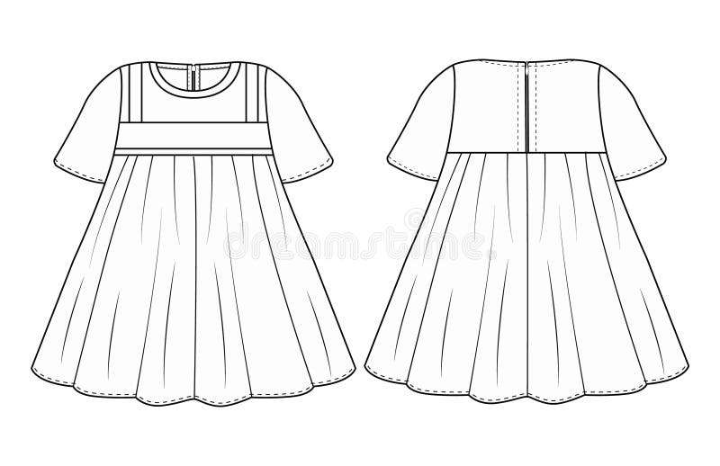 Baby Girl S School Uniform Design Template Vector Design Stock ...