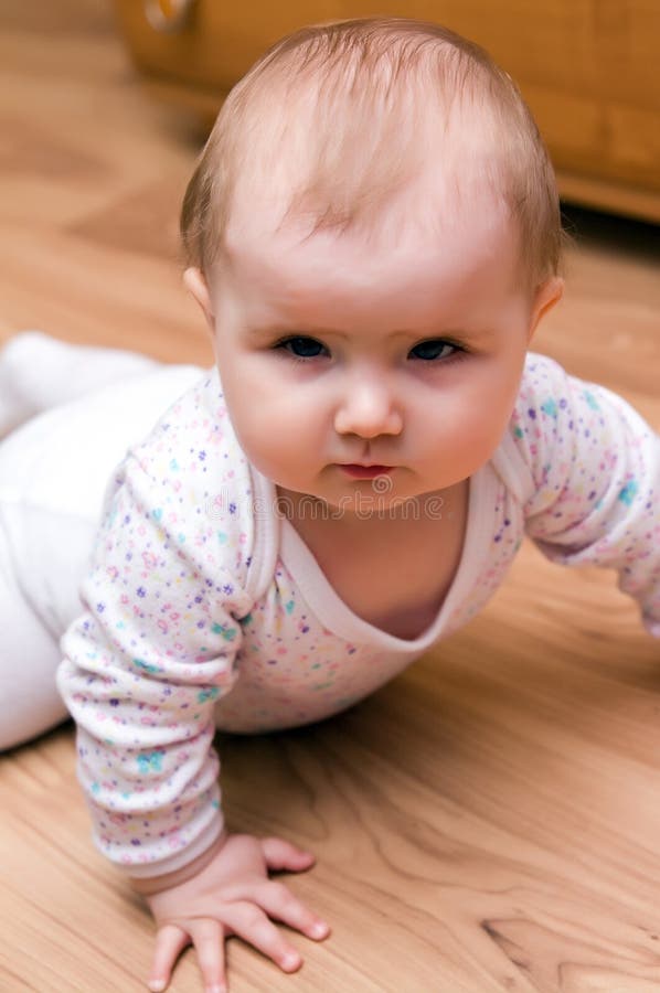 Baby girl stare stock photo. Image of infant, white, seriously - 15874672
