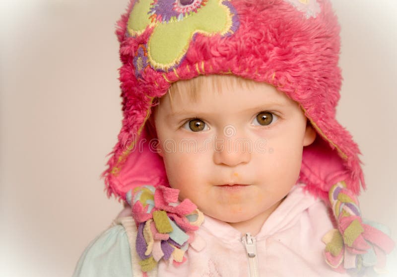 Baby girl staring stock image. Image of adorable, portrait - 28733953