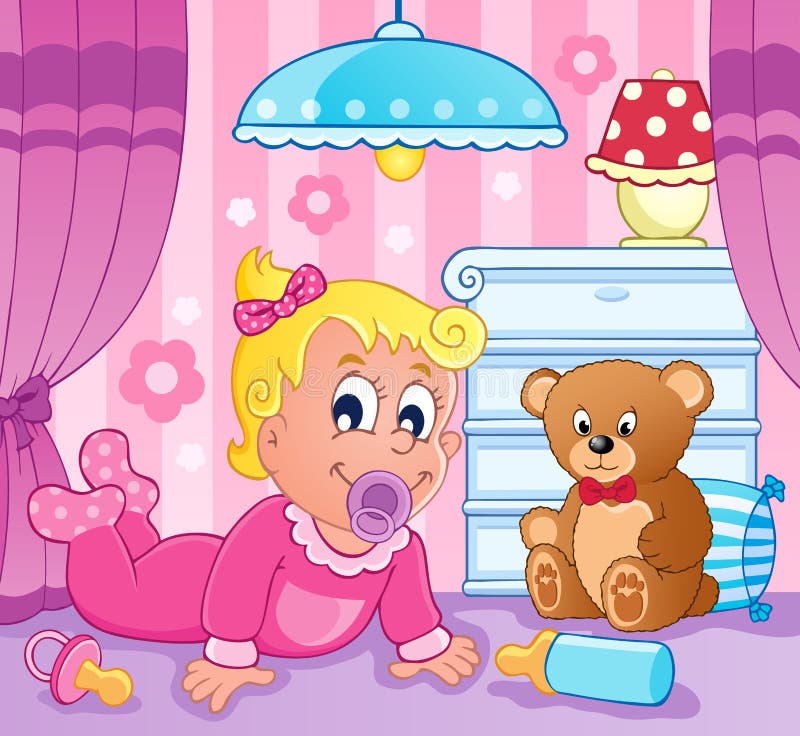 Creeping Baby & Teddy Bear Stock Vector - Illustration of creeps ...