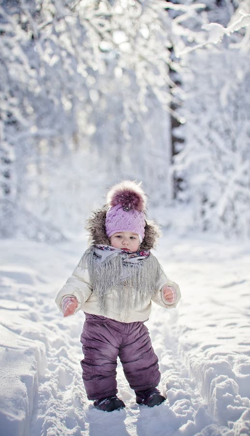 Baby girl at winter stock image. Image of caucasian, beauty - 29105953