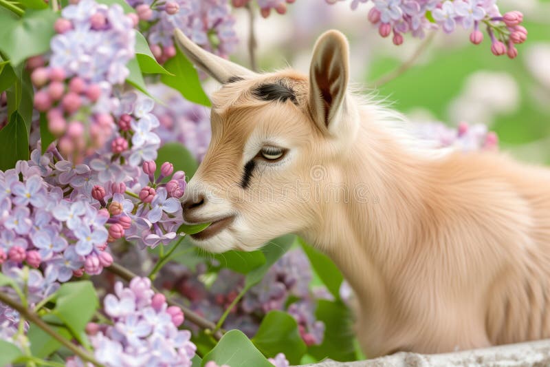 Goat Nibbling Bark from Tree Trunks Stock Image - Image of country ...
