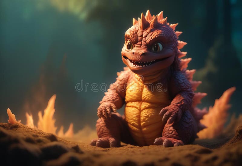 Baby Godzilla with Perfect White Balance Stock Illustration ...