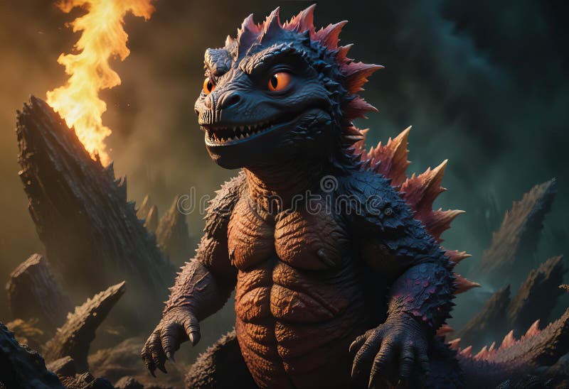 Baby Godzilla with Perfect White Balance Stock Illustration ...
