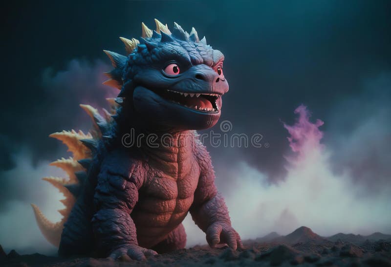 Baby Godzilla with Perfect White Balance Stock Illustration ...