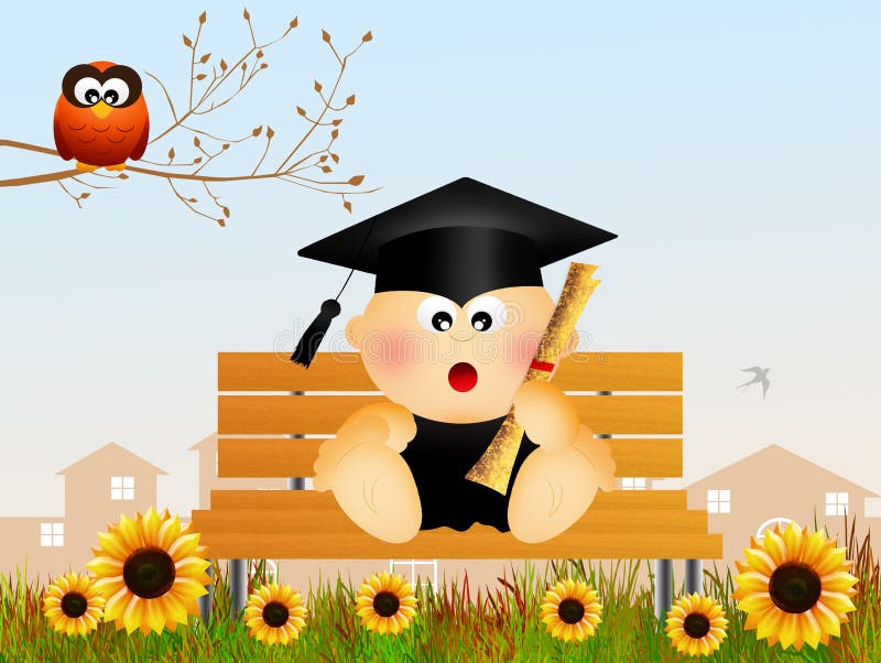 Graduate baby stock photo. Image of mortarboard, baby - 17785350