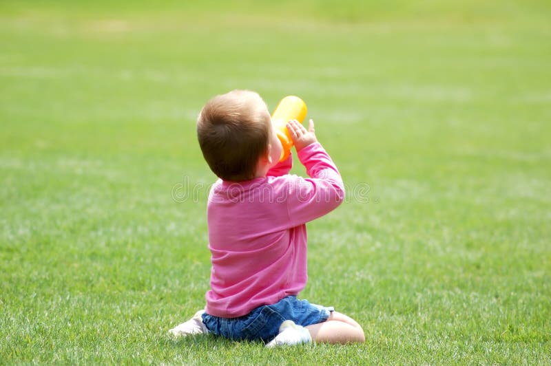 Baby on grass stock photo. Image of care, happiness, eyes - 1312738