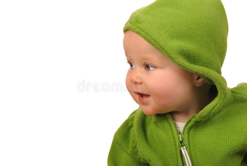 Baby in Green stock image. Image of precious, infant, innocent - 7982925