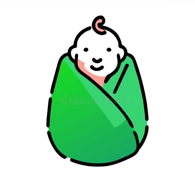 Baby Green Icon Vector Illustration Stock Vector - Illustration of ...