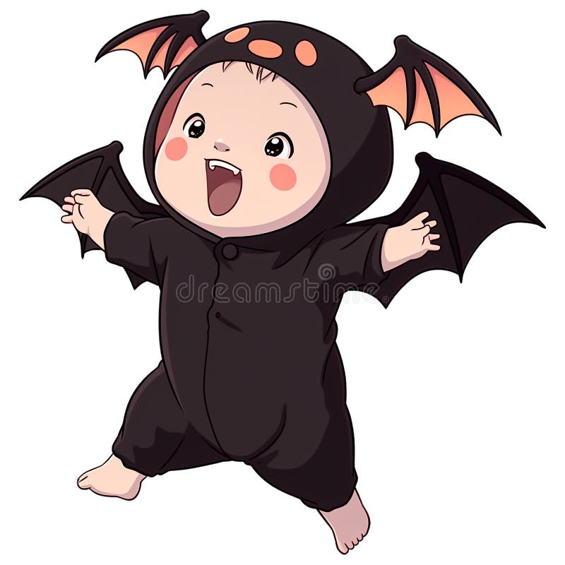 Baby on Halloween Bat Costume Stock Vector - Illustration of person ...