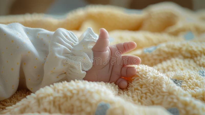 The Baby Hand on Blanket. AI Generated Stock Image - Image of sleeping ...