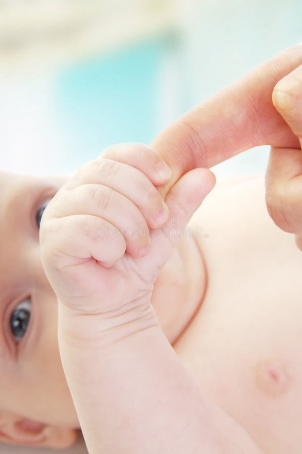 Baby Hand Holding Mother S Finger Stock Image - Image of newborn ...