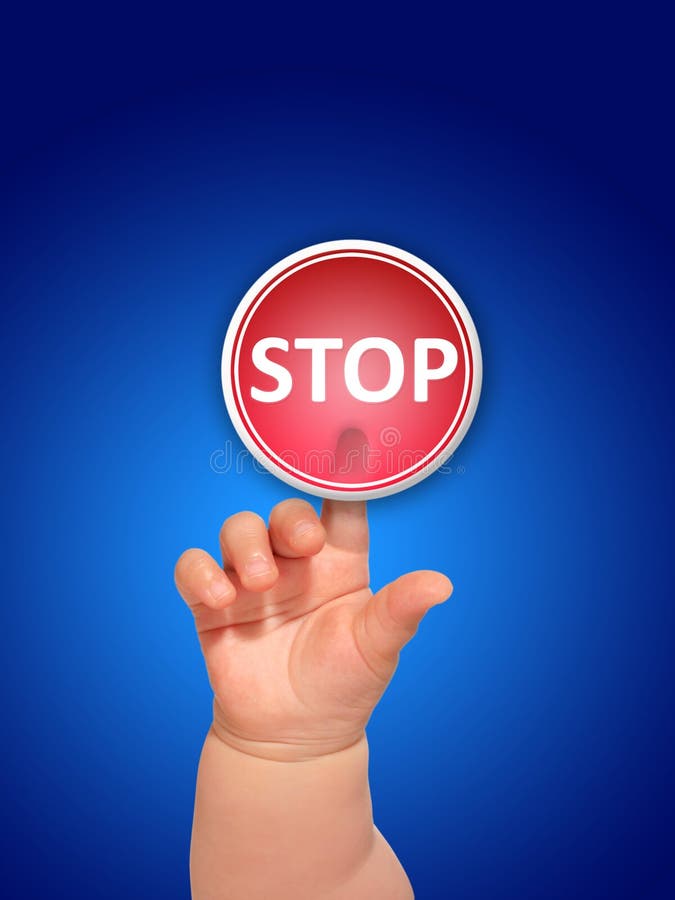 Baby hand pressing button. stock photo. Image of finger - 30982518