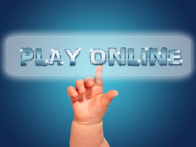 Baby hand pressing button. stock photo. Image of finger - 30982518