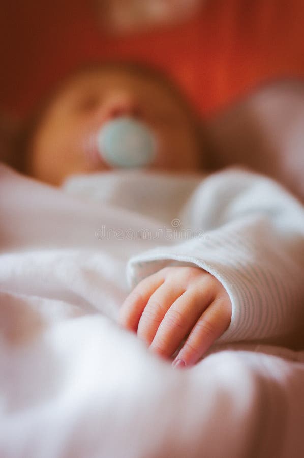 Baby hand on sheet stock image. Image of sleep, sheet - 97369003