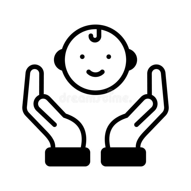 Baby on Hands Showing Concept Icon of Baby Care Vector Stock Vector ...