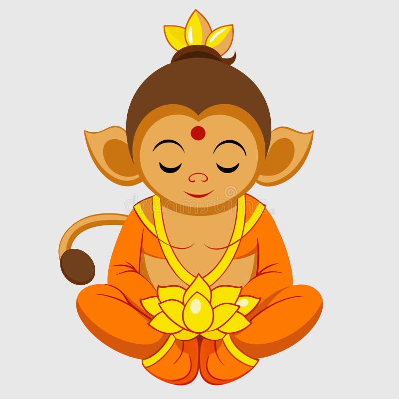 Baby Hanuman Vector Graphic Design Stock Illustration - Illustration of ...