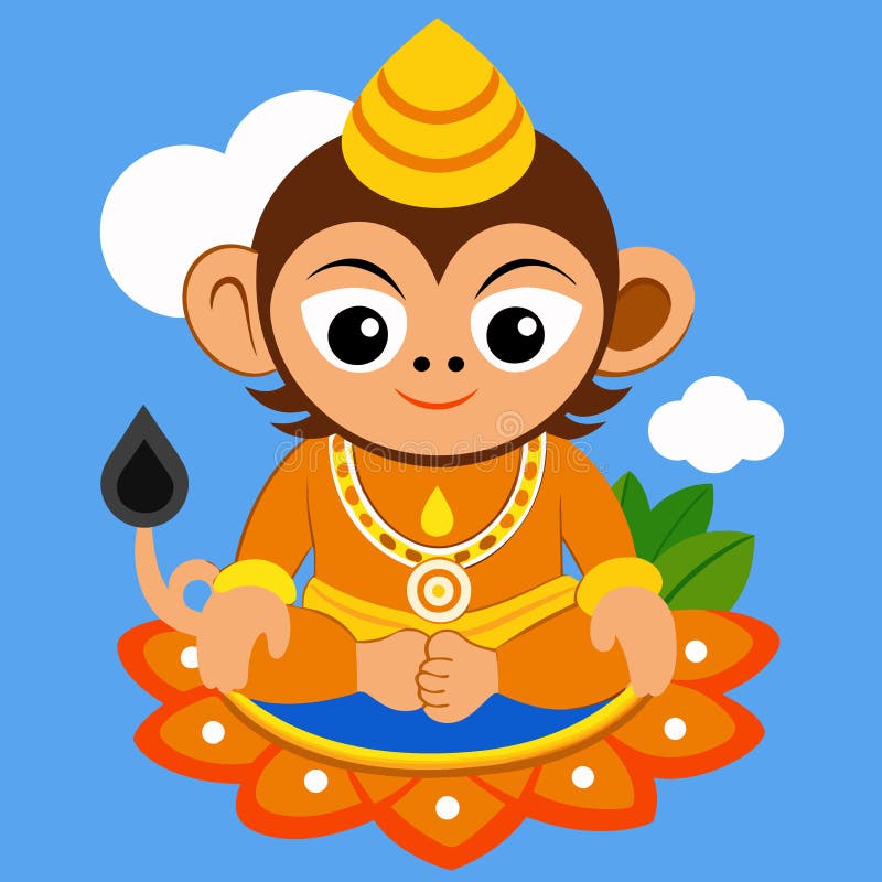 Baby Hanuman Vector Graphic Design Stock Vector - Illustration of ...