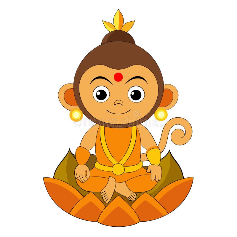 Baby Hanuman Vector Graphic Design Stock Vector - Illustration of hindu ...