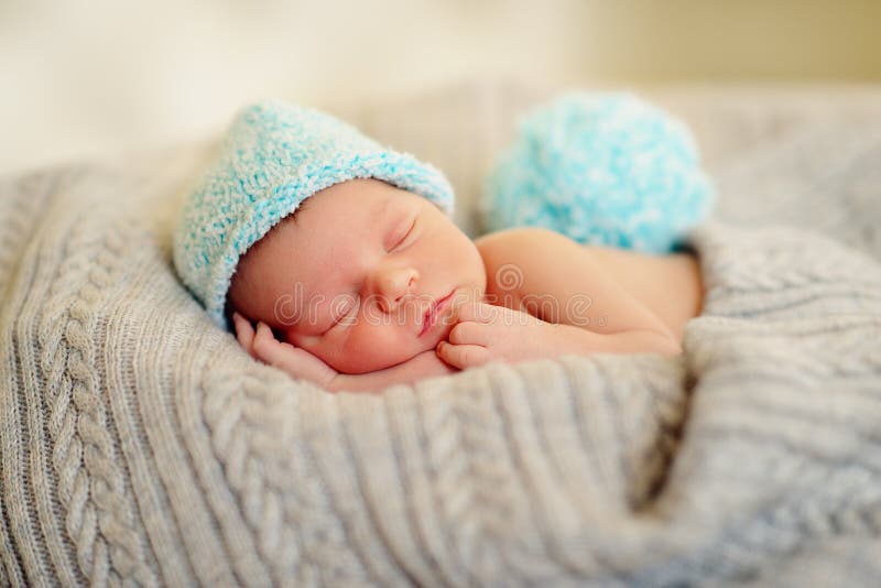 Baby in a hat stock photo. Image of adorable, lying, caucasian - 51488806