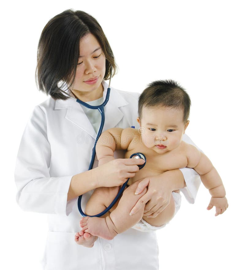 Beautiful Doctor Checking Baby at Clinic Stock Photo - Image of clinic ...