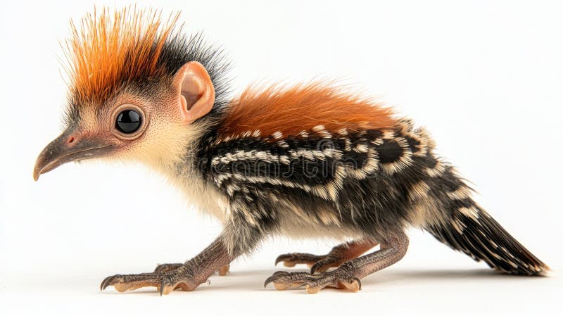 Baby Hoatzin Perched Elegantly Highlighting Its Fluffy Down Feathers ...
