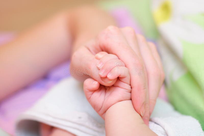 Baby Hold Mother Finger on Your Hand Stock Photo - Image of child, arms ...