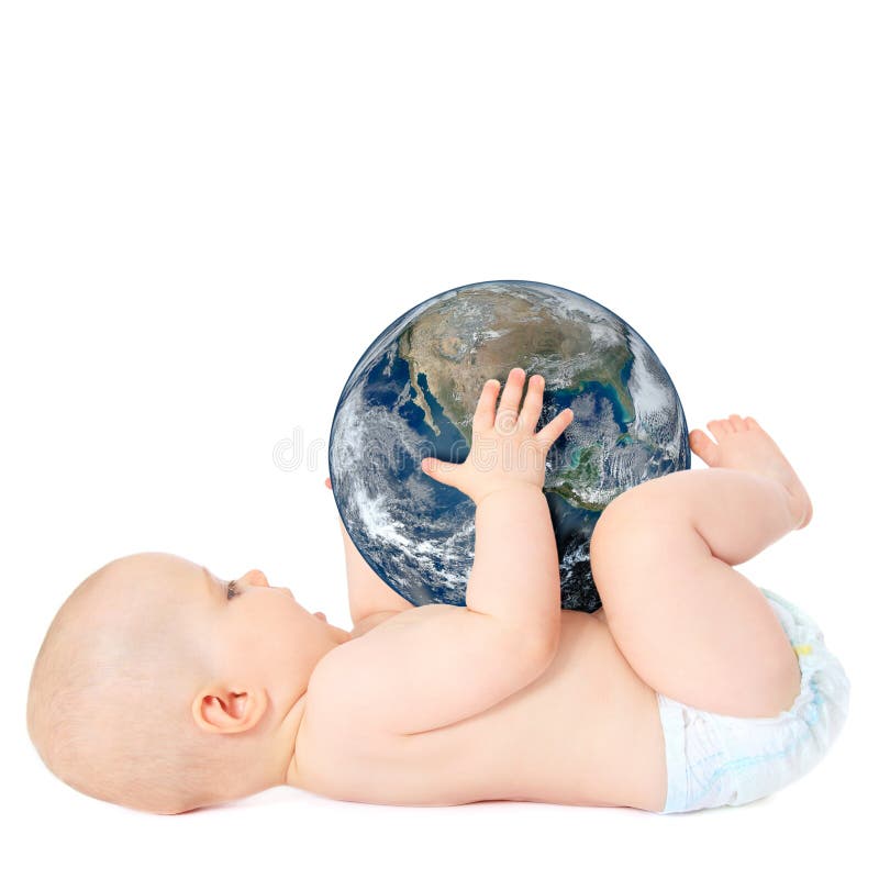 Baby and globe stock image. Image of child, travel, childhood - 2220115
