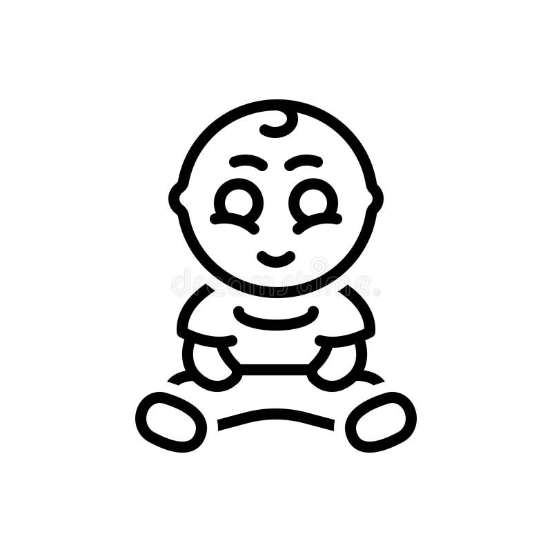 Black Line Icon for Baby, Newborn and Infancy Stock Illustration ...