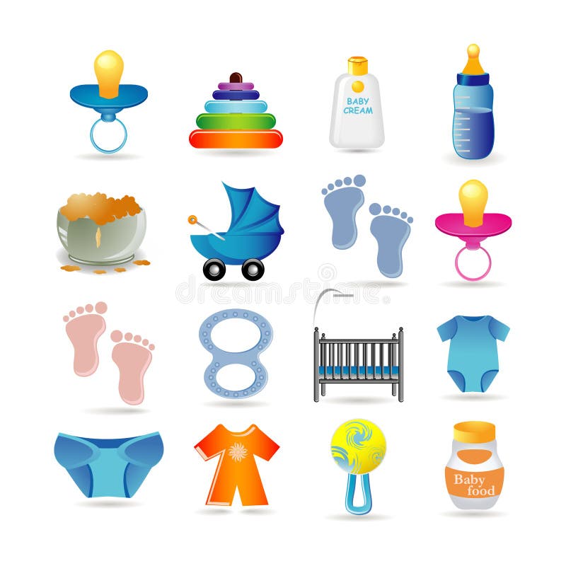 Baby icon set stock vector. Illustration of internet - 15077742