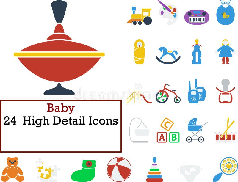 Baby icon set stock vector. Illustration of monitor, food - 76172484